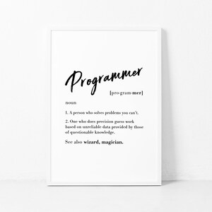 Programmer Definition Print, Funny Programmer Gift, Definition Print ...