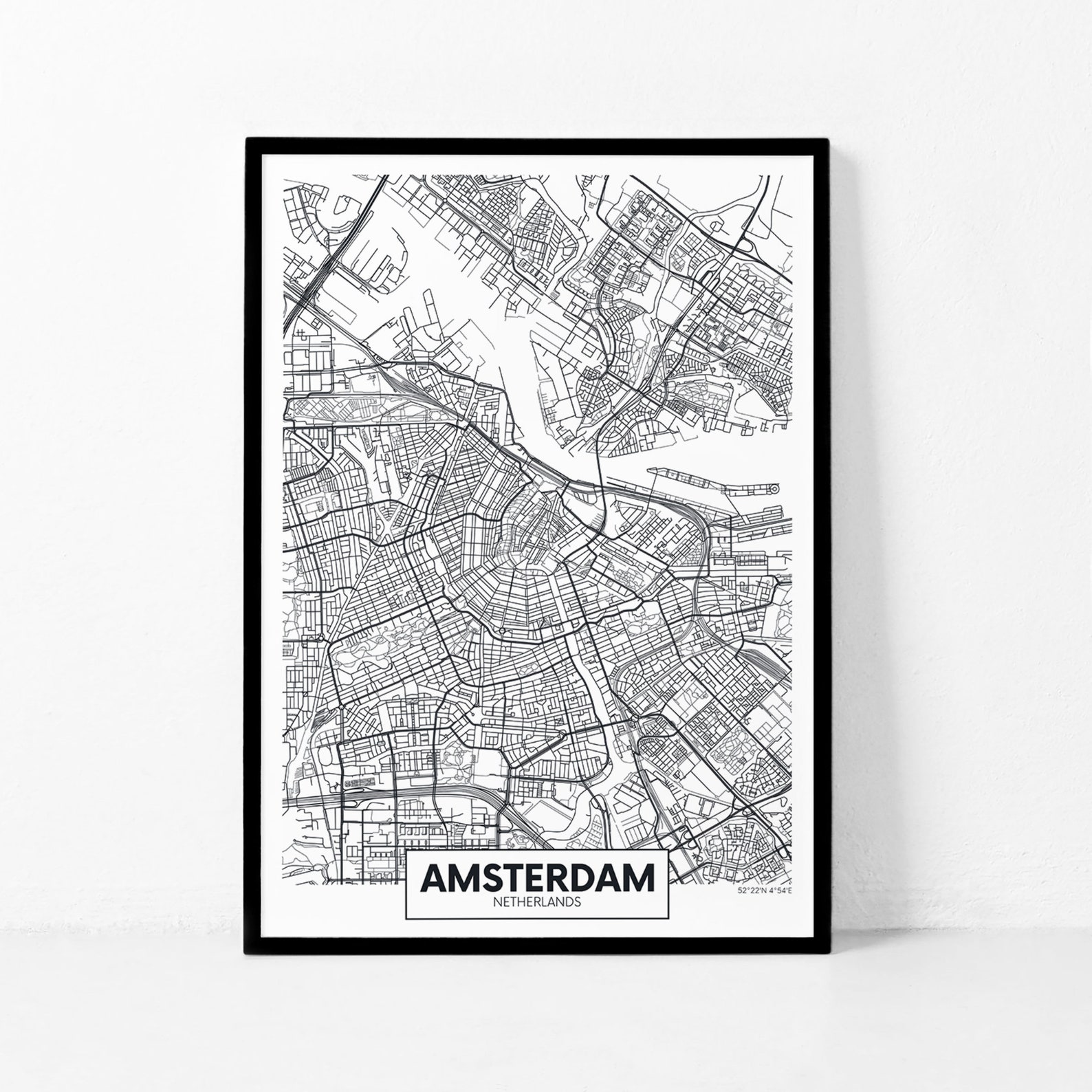 Amsterdam Map Print Amsterdam Map Poster Netherlands Print | Etsy