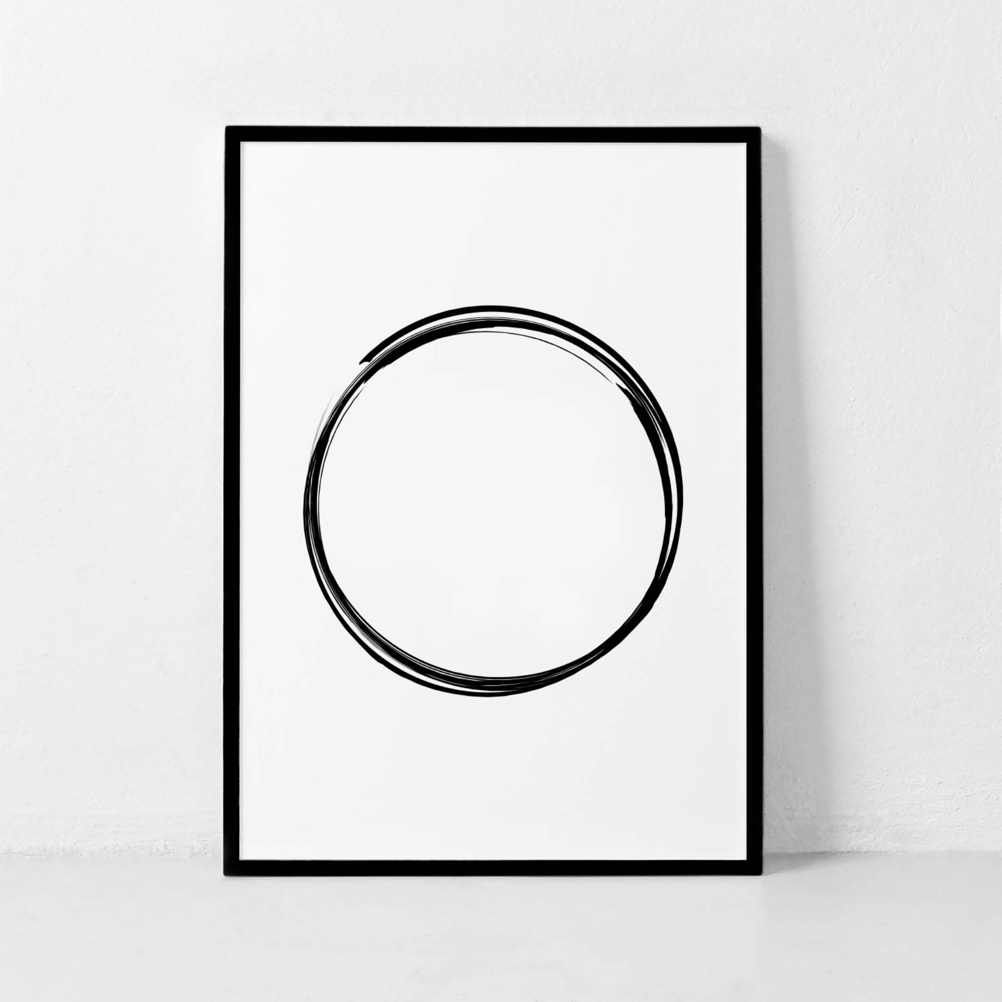 Karma Symbol, Karma Wall Art, Karma Circle, Circle Prints, Brush Line ...
