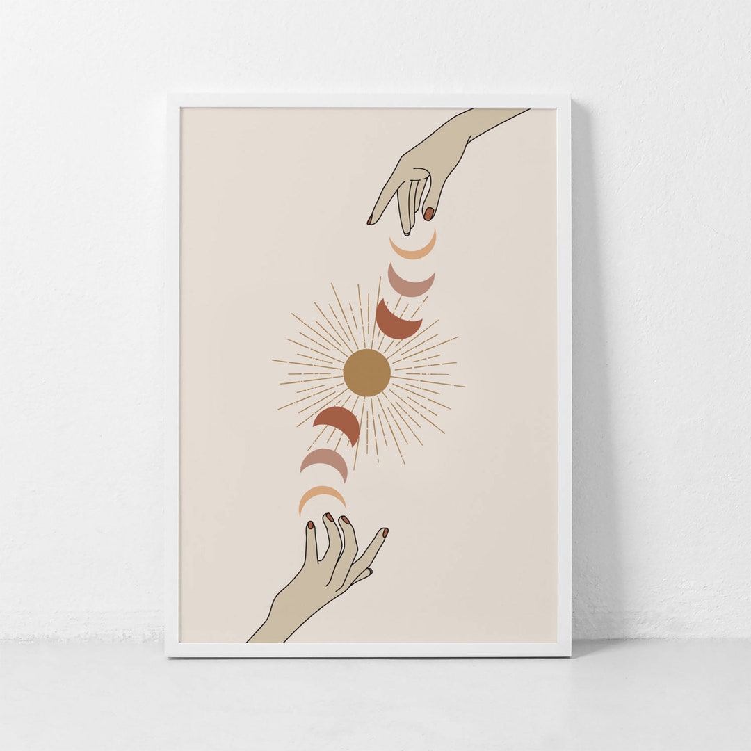 Moon Cycle Print, Moon Phases Decor, Moon Wall Art, Boho Bedroom Decor ...