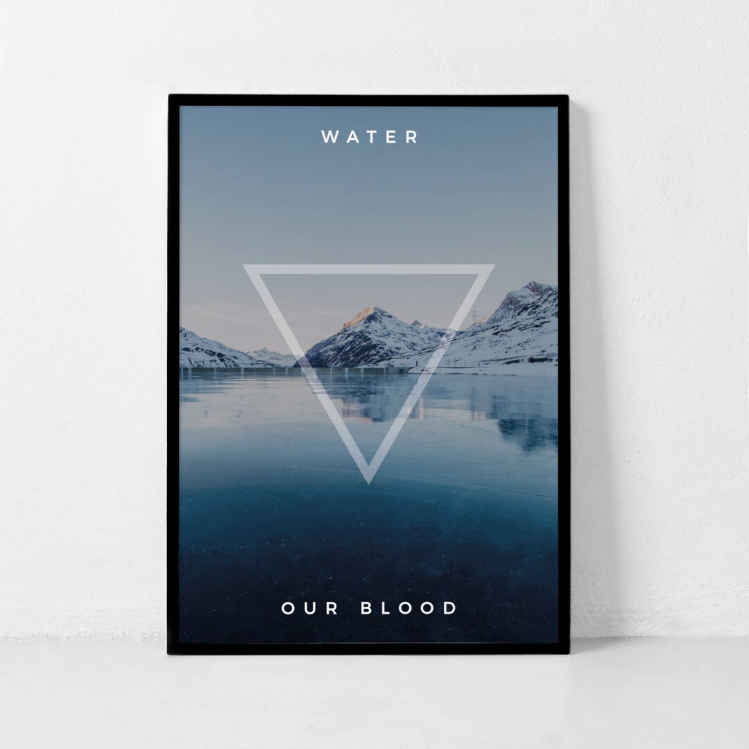 Water Our Blood Print, Water Wall Art, Four Elements Earth Poster ...
