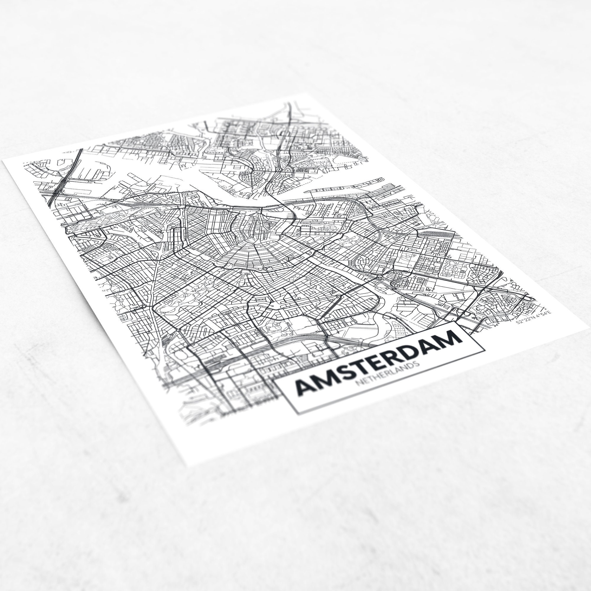Amsterdam Map Print Amsterdam Map Poster Netherlands Print | Etsy