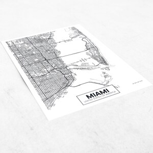 Miami Map Print, Map of Miami, Miami Map Poster, Florida Map Print ...