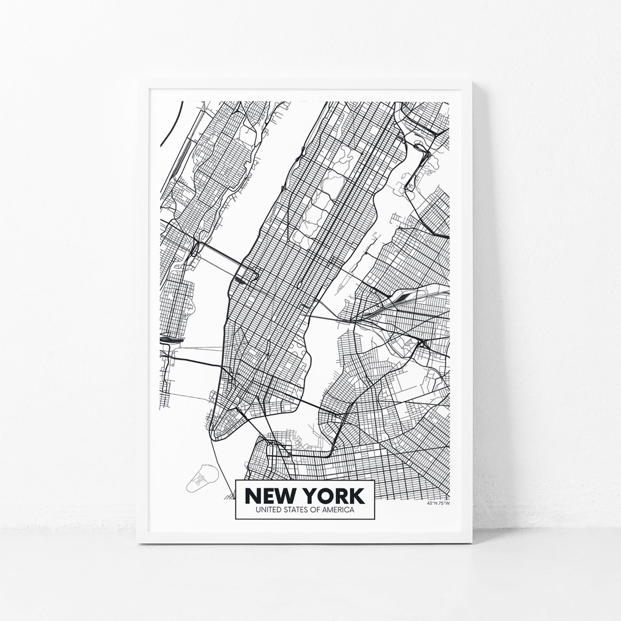 New York Map Print New York Map Poster Printable NYC City | Etsy