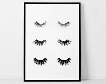 Personalised PRINTABLE Eye Lashes Beautician for Girl Gift Word Art ...