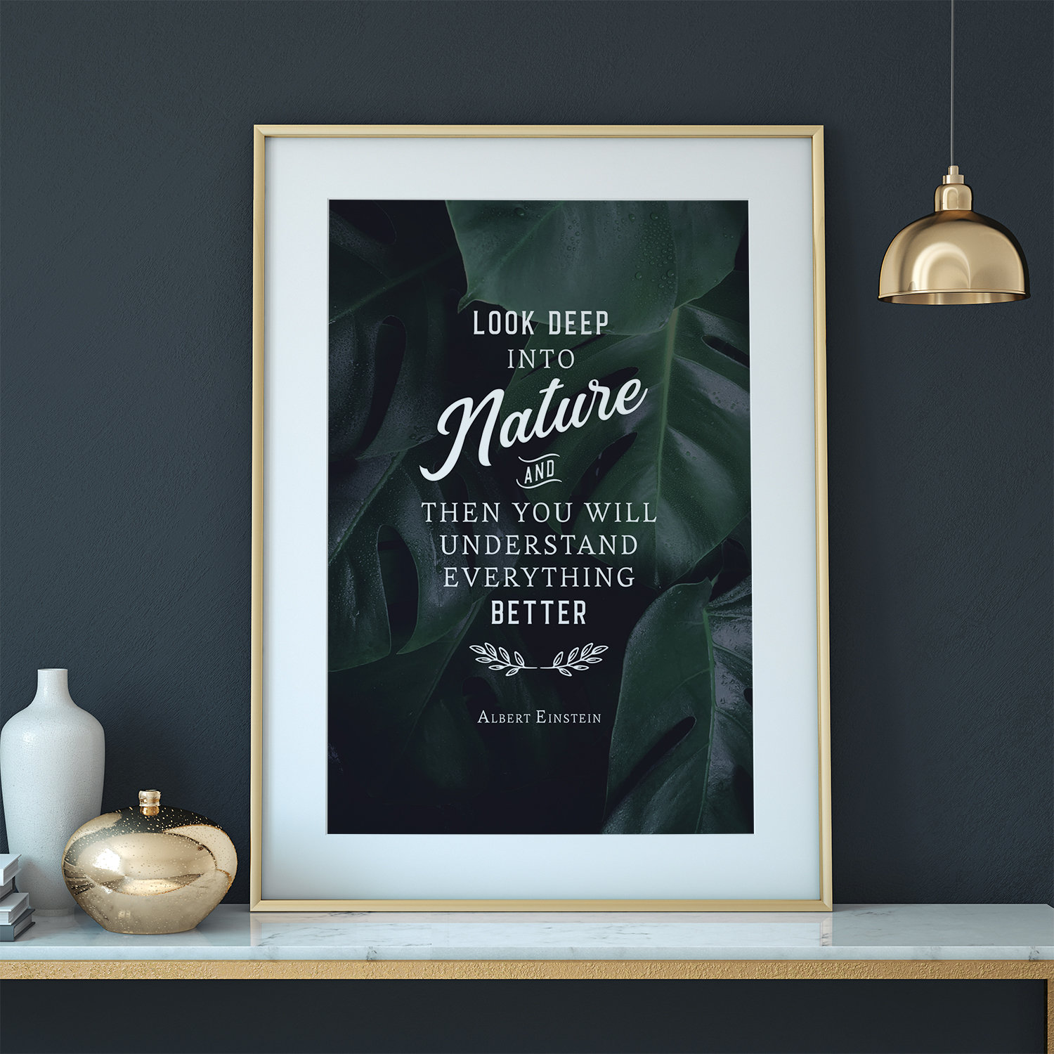 Albert Einstein Quote Print Look Deep Into Nature Poster | Etsy