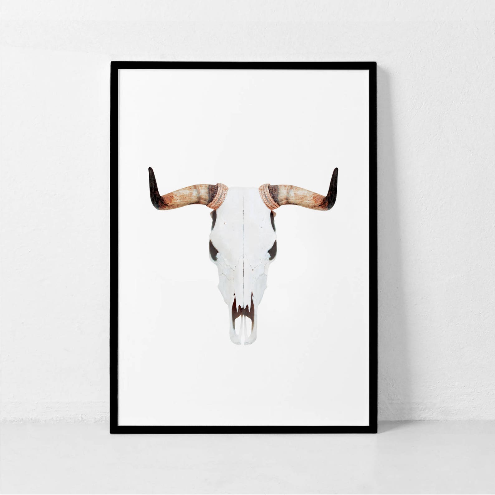 Bull Skull Print Bull Skull Art Buffalo Horns Skull Print - Etsy