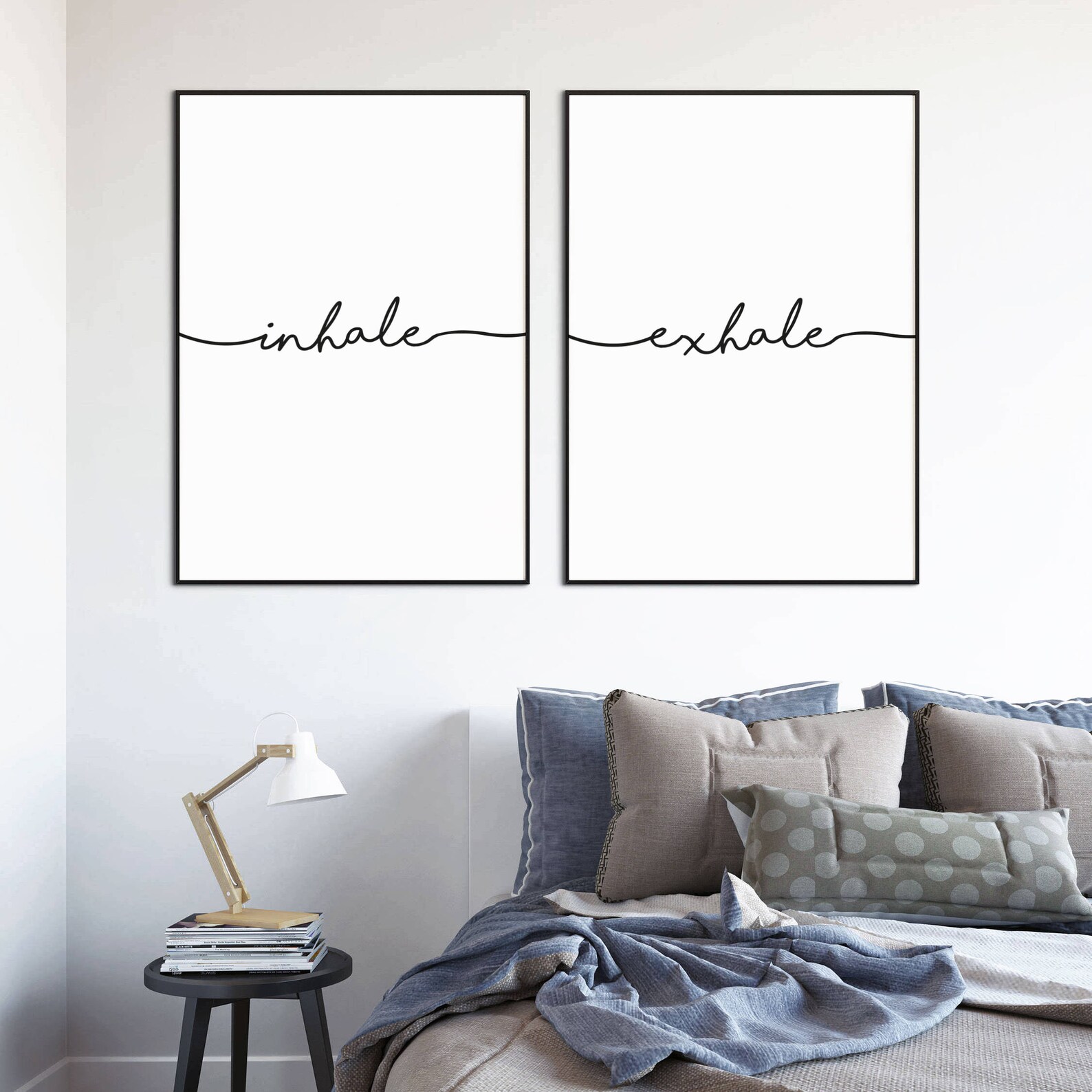 Inhale Exhale Print, Motivational Poster, Pilates Art, Yoga Wall Art ...