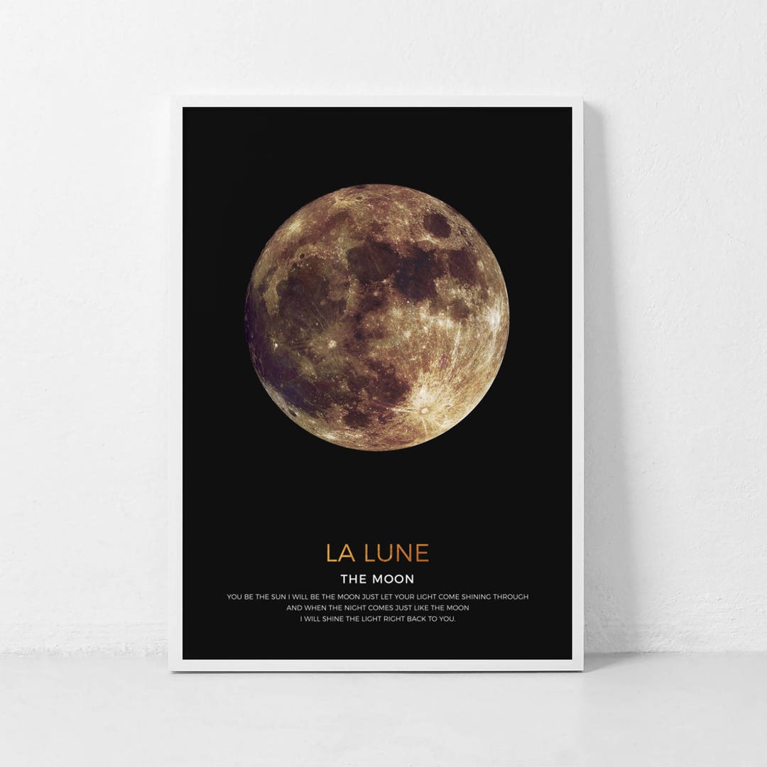 Gold Moon Wall Art, Gold La Luna, Golden Moon, Moon Phases Art Print ...