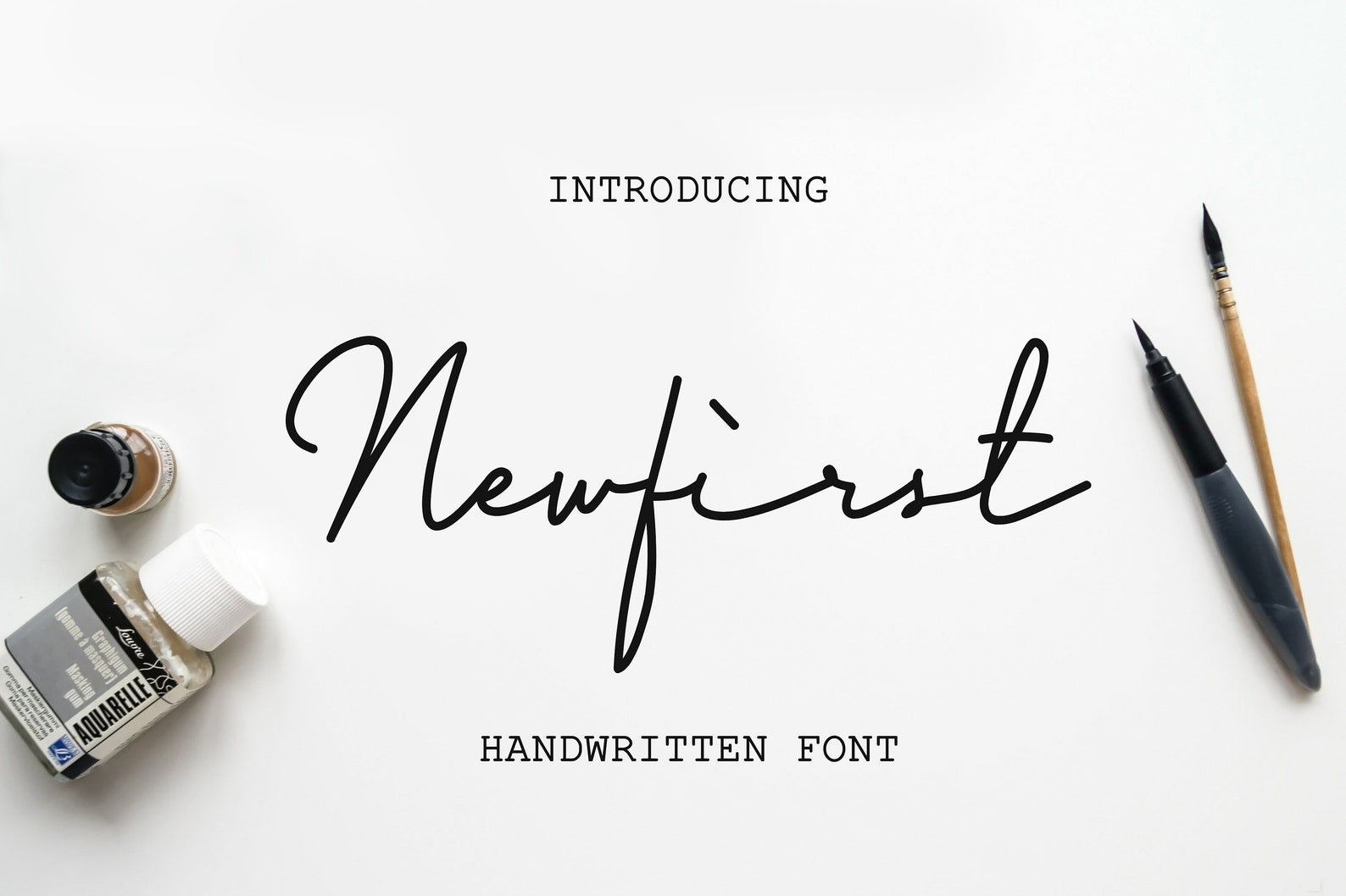 Newfirst Signature Script Font Hand Lettered Calligraphy | Etsy
