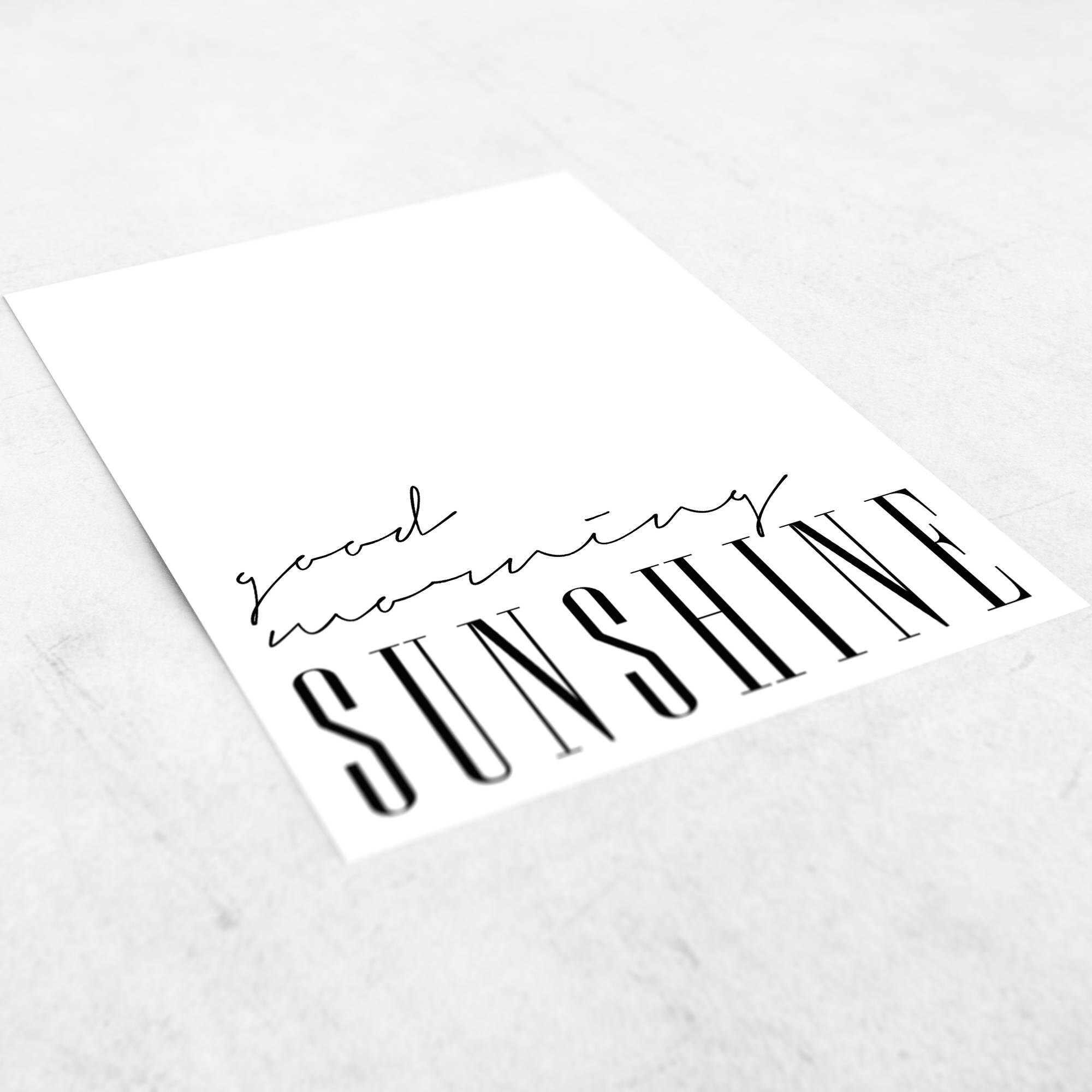 Good Morning Sunshine Inspirational Poster Printable Poster | Etsy