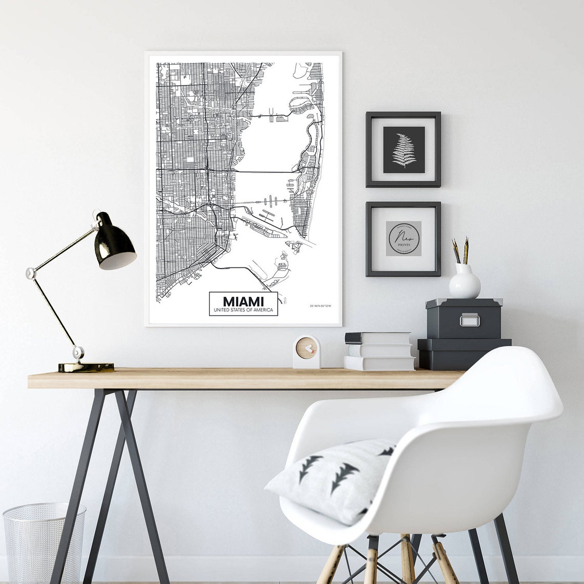 Miami Map Print Map of Miami Miami Map Poster Florida Map - Etsy