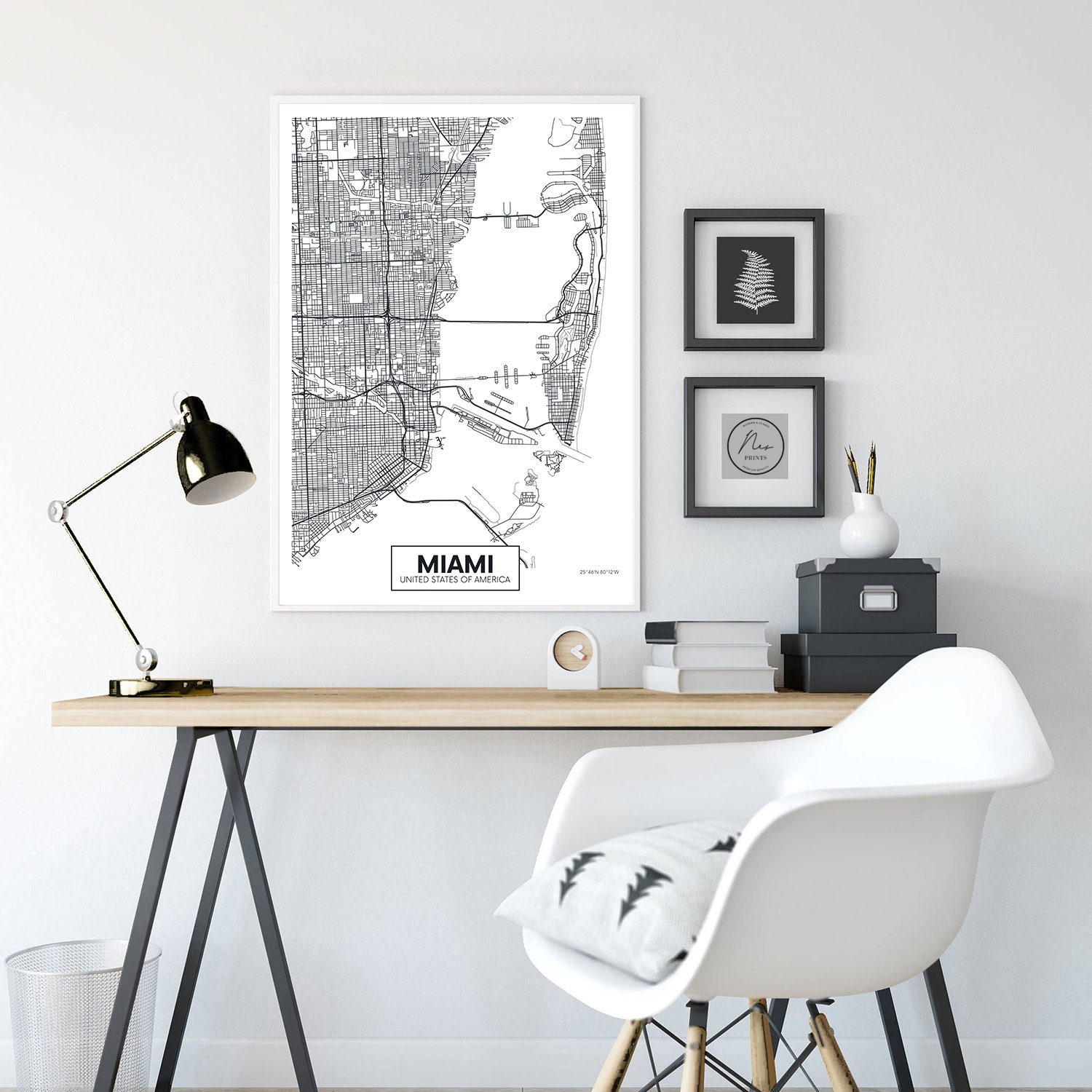Miami Map Print, Map of Miami, Miami Map Poster, Florida Map Print ...