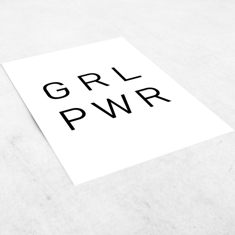 Grl Pwr Print Girl Power Print Feminist Prints Bedroom Wall | Etsy