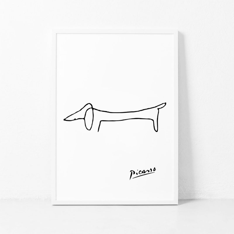 Picasso Dog Drawing - Etsy
