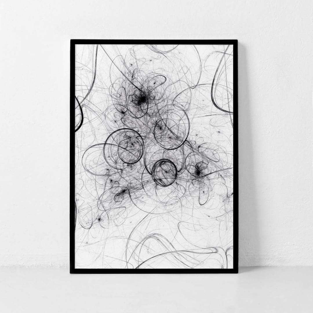 Scribble Prints, Scribble Art, Simple Wall Art, Minimalistic Wall Decor ...
