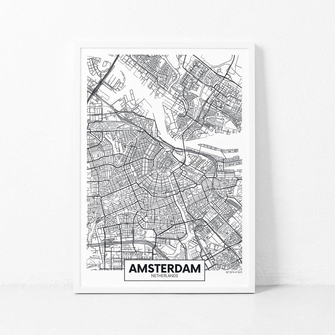Amsterdam Map Print, Amsterdam Map Poster, Netherlands Print, Amsterdam ...