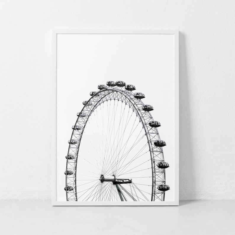 Ferris Wheel Print Wall Print Art Minimalist Poster Digital | Etsy