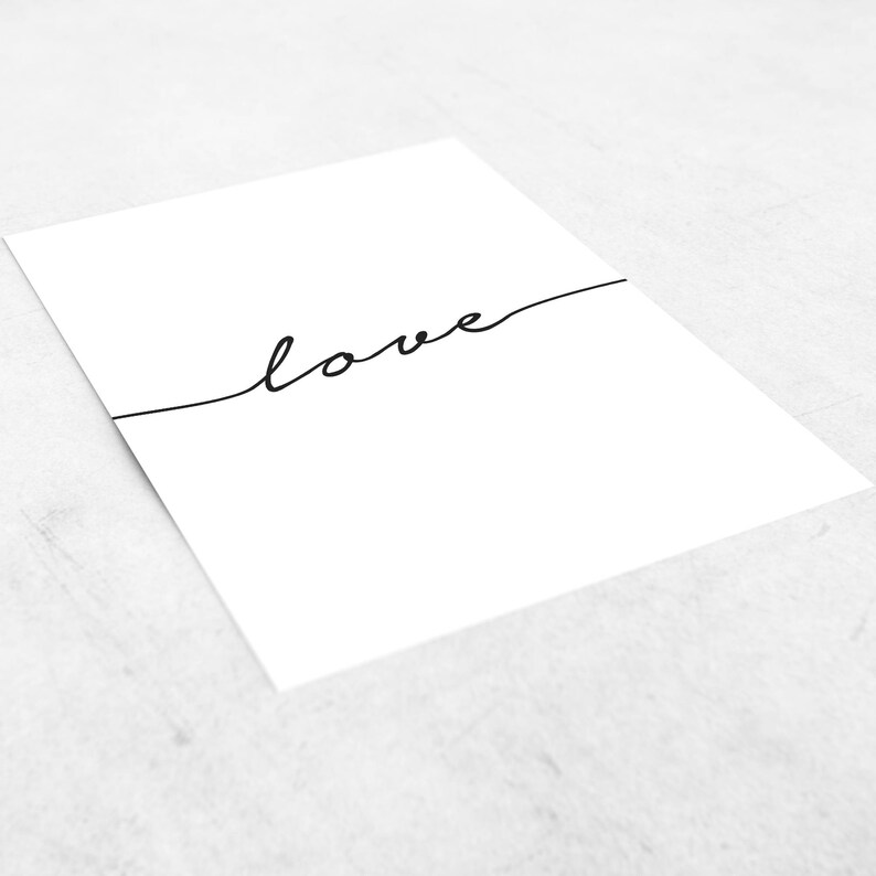 Handwritten Love Print Love Poster Modern Love Typography | Etsy