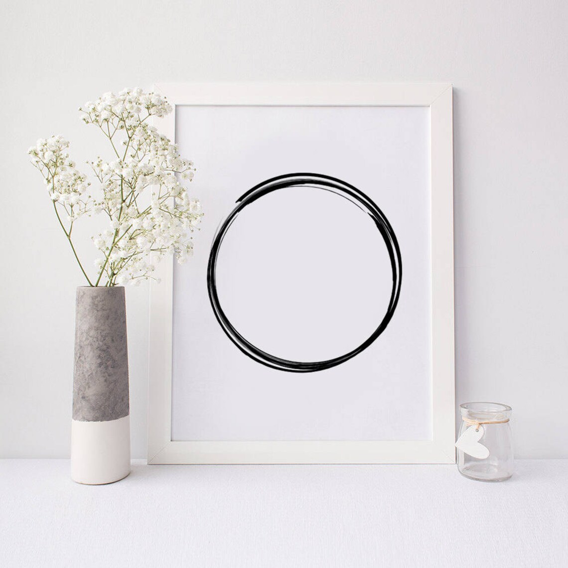 Karma Symbol, Karma Wall Art, Karma Circle, Circle Prints, Brush Line ...