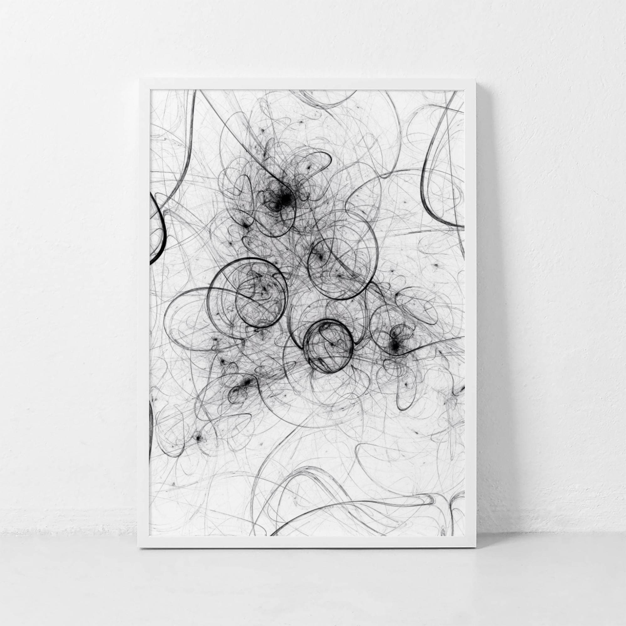 Scribble Prints Scribble Art Simple Wall Art Minimalistic | Etsy