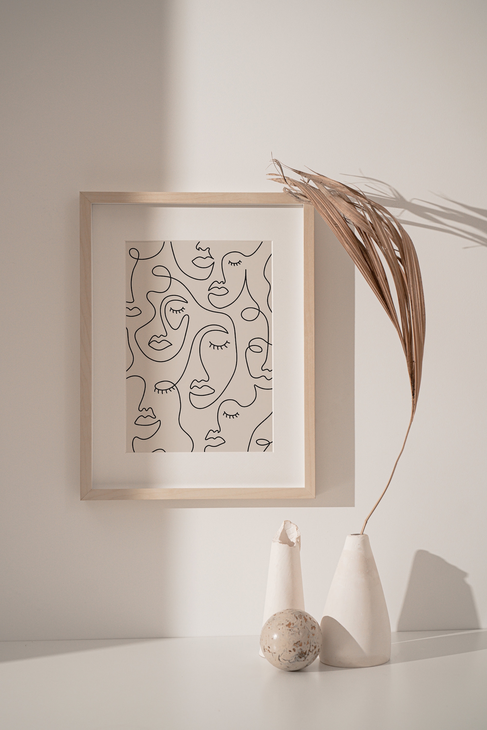Single Line Face Art Print, Simple Line Art Female Face, Minimalist ...