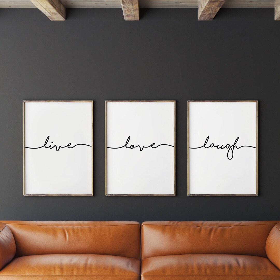 Live Love Laugh, Set of 3 Prints, Live Love Laugh Printable, Living ...