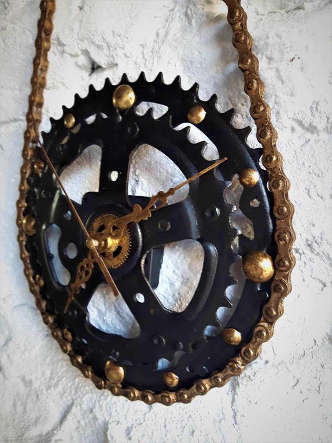 Unique Urban Design Wall Clock. Handforged Wall Clock. Upcycled Wall ...