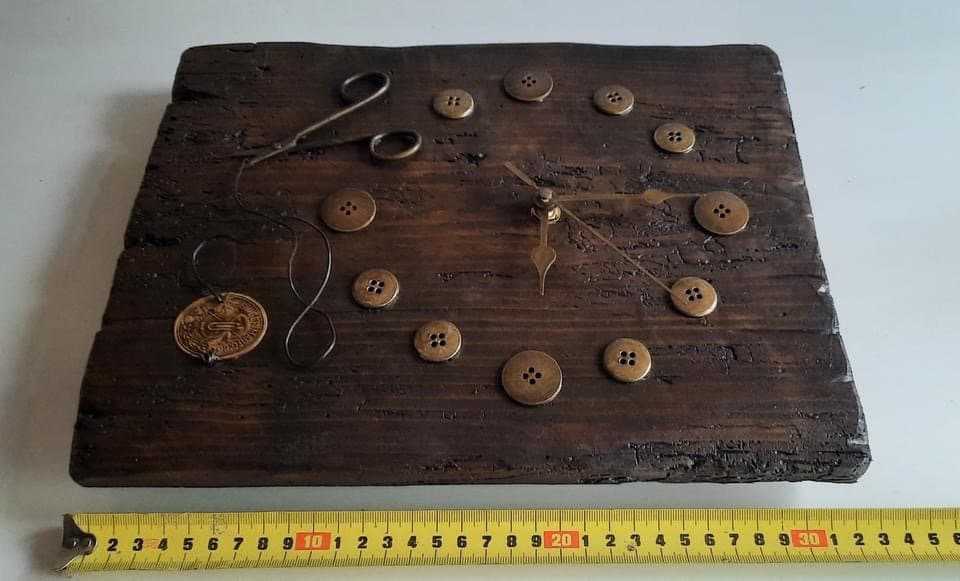 Wood Wall With Needle and Thread Wood Wall Clock for Women | Etsy