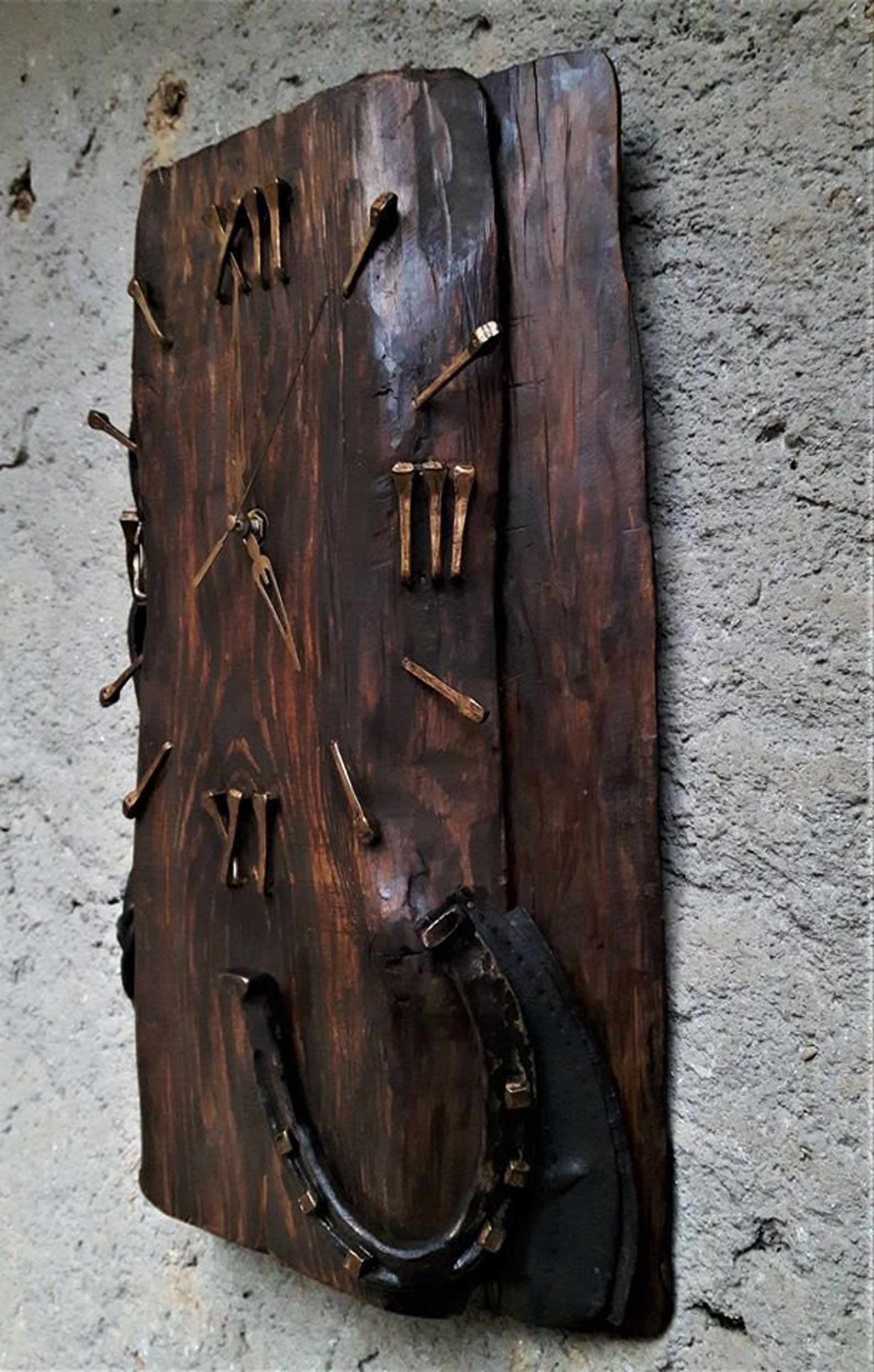 Large Handmade Rustic Wood Wall Clock/ Vintage Design | Etsy