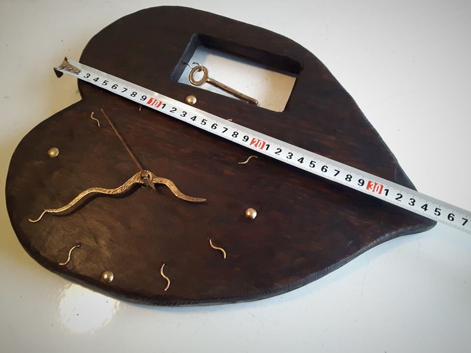 Wall Clock Heart With Key. Handmade Vintage Wood Wall Clock. - Etsy