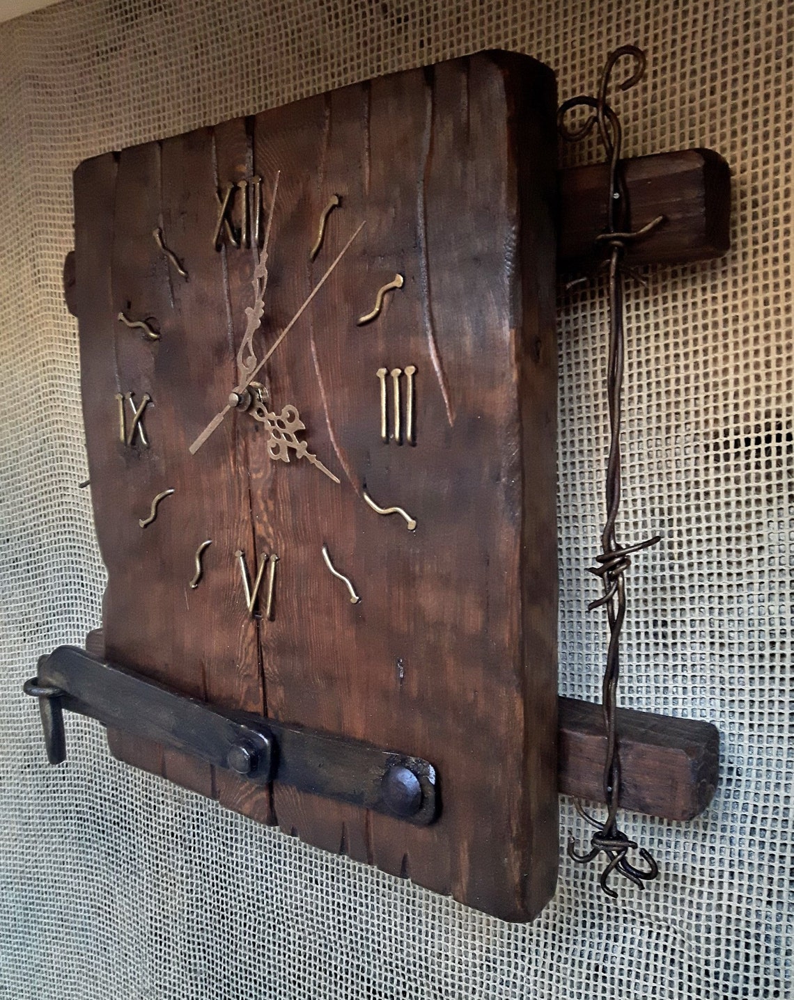 100% Handmade Wood Wall Clock. Large Vintage Wall Clock. - Etsy Australia