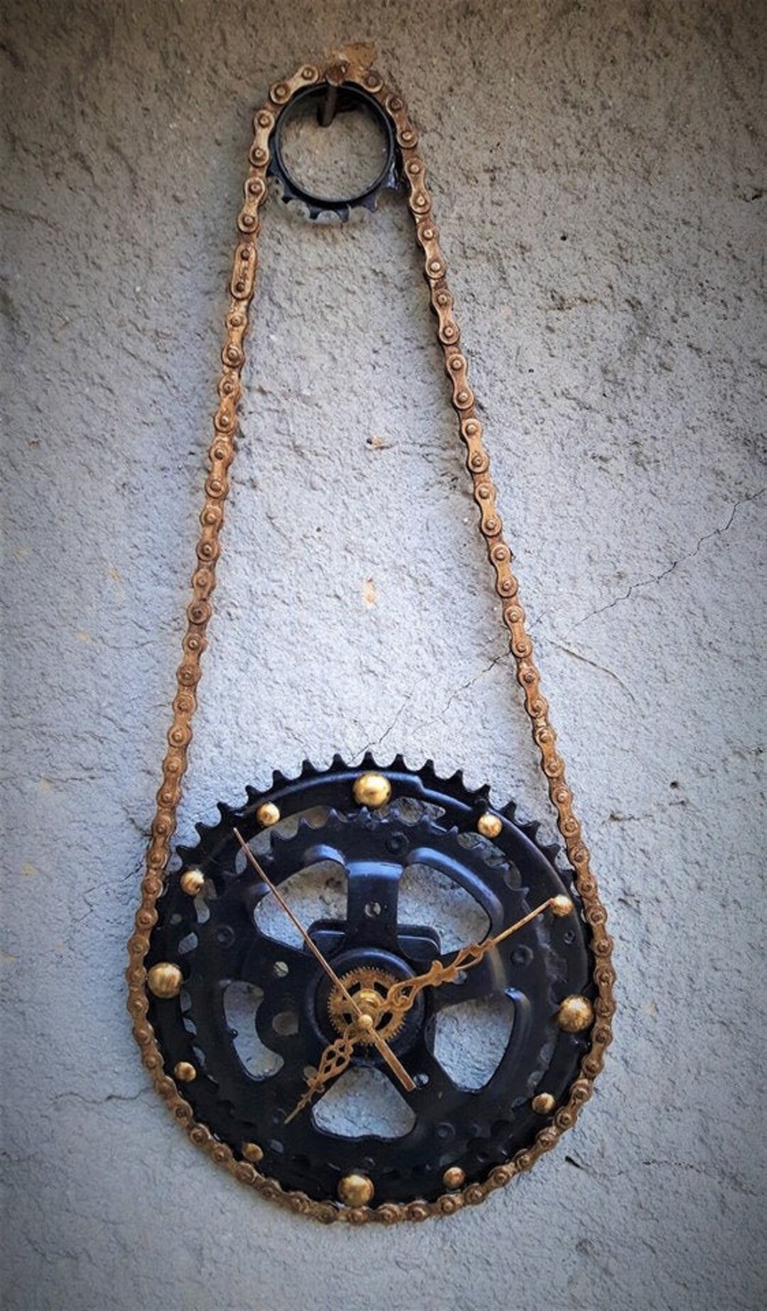 Unique Urban Design Wall Clock. Handforged Wall Clock. Upcycled Wall ...