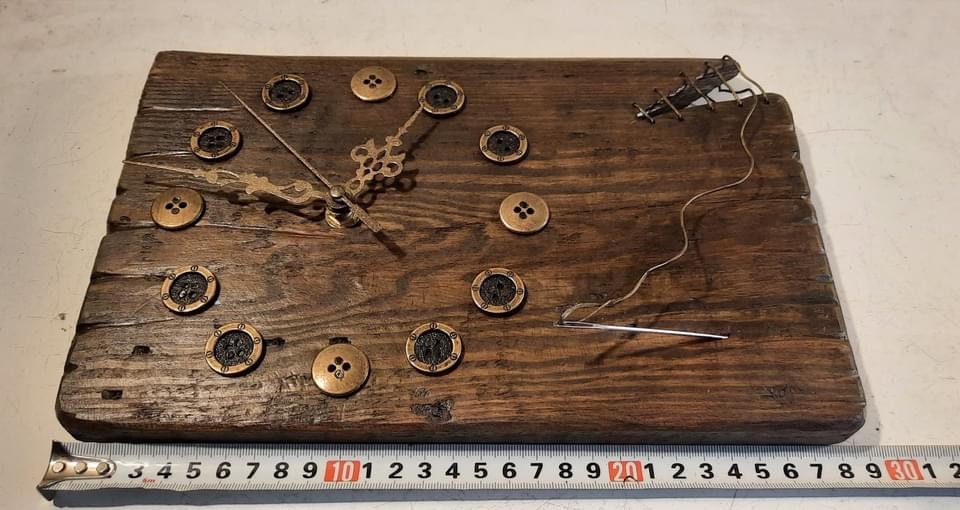 Wooden Clock Made for Women Tailors, Clock for Wall Made From Old Wood ...