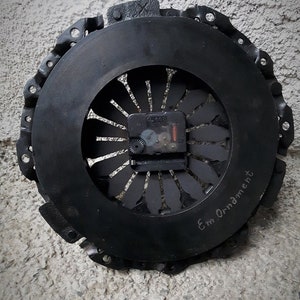 Upcycled Car Clutch Wall Clock. Large Urban Clock. Handforged Wrenches ...