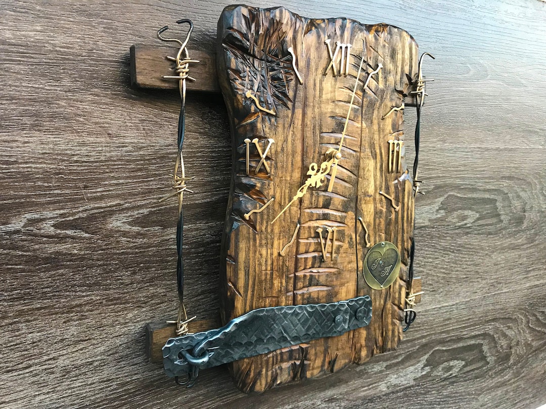 Wall Clock From Old Wood, Unique Handmade Wall Clock for Gift, Retro ...