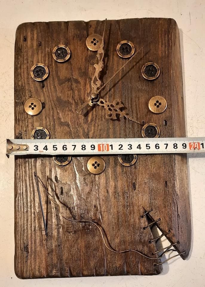 Wooden Clock Made for Women Tailors, Clock for Wall Made From Old Wood ...