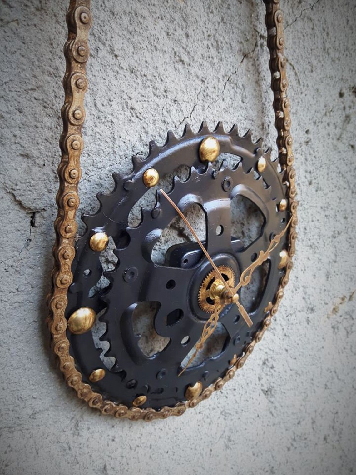 Unique Urban Design Wall Clock. Handforged Wall Clock. Upcycled Wall ...