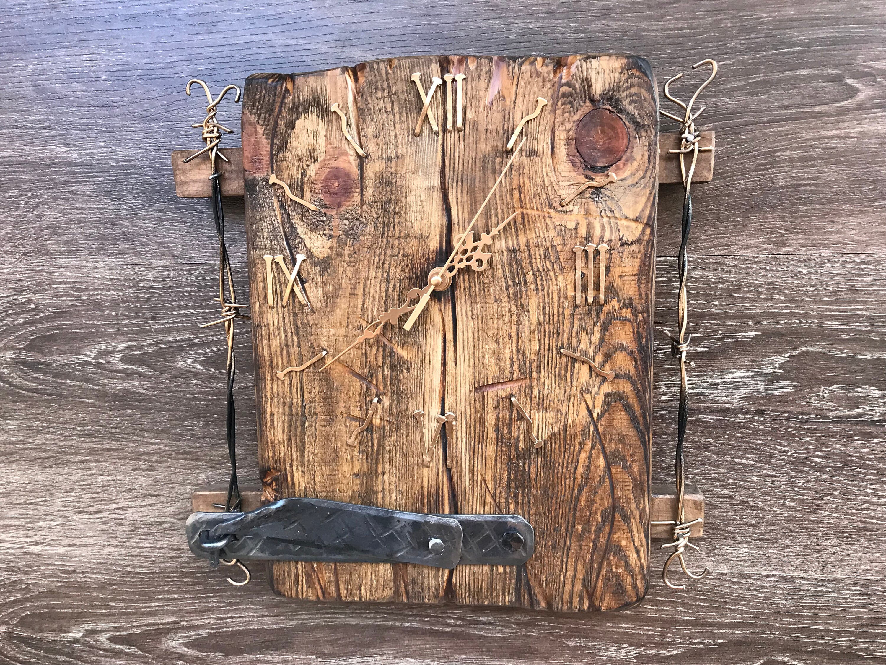Wall Clocks From Old Wood, Large Wall Clock, Vintage Wall Clock, Modern ...