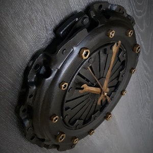 Upcycled Car Clutch Wall Clock. Large Urban Clock. Handforged Wrenches ...