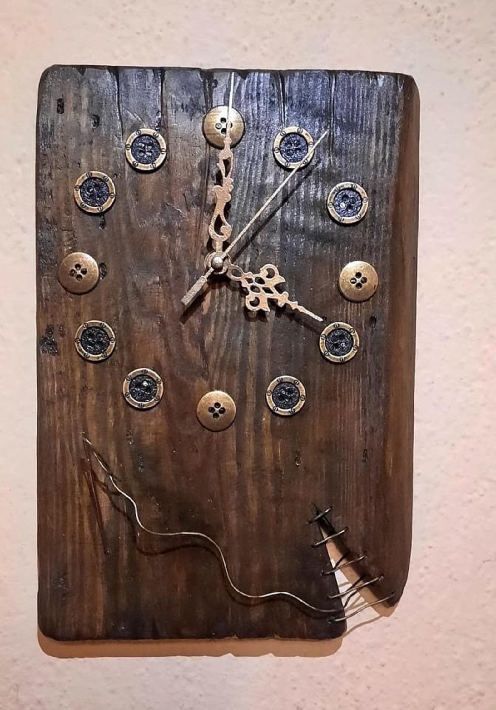 Wooden Clock Made for Women Tailors, Clock for Wall Made From Old Wood ...