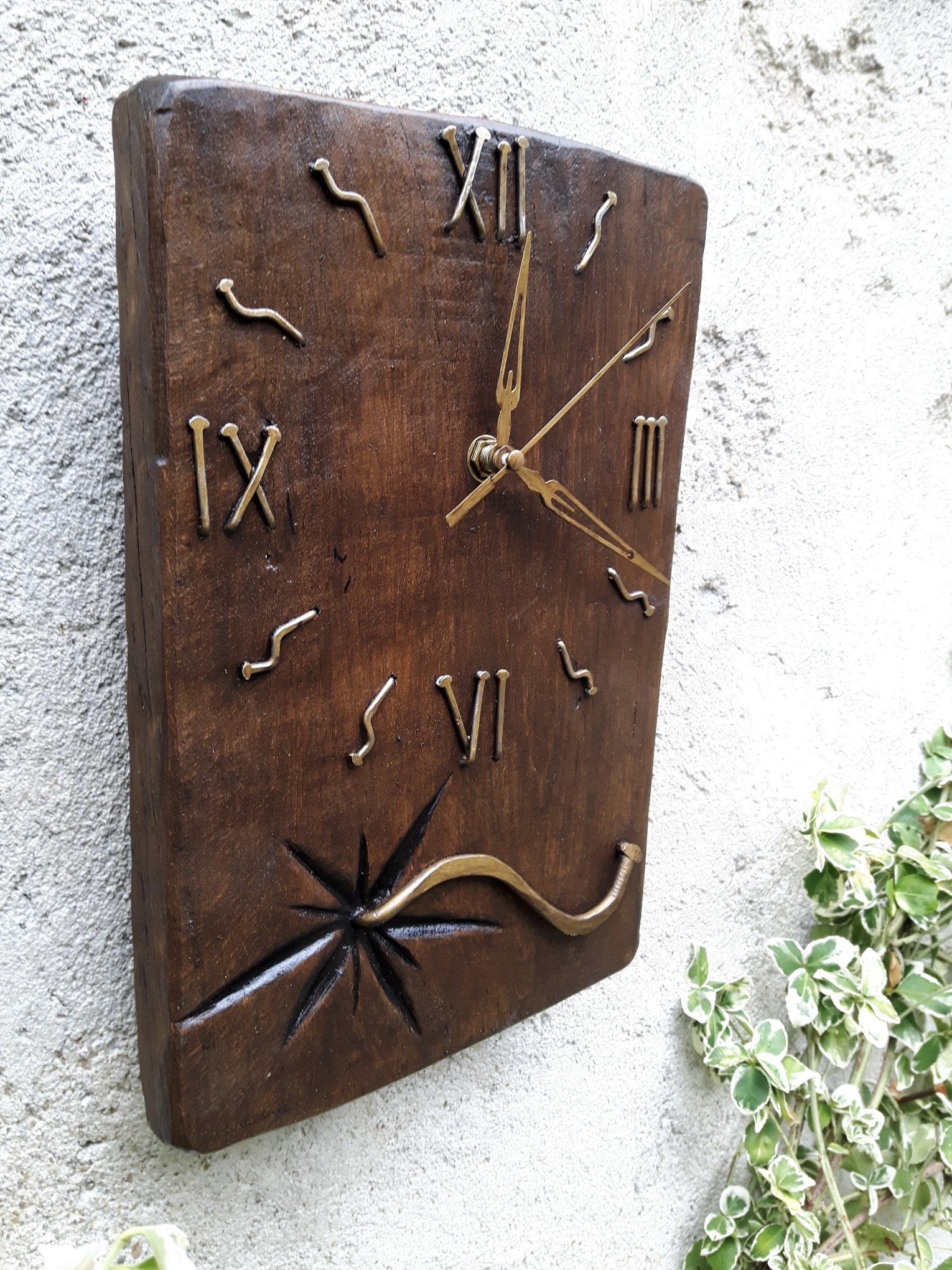Wood Wall Art. Wooden Clock. Boho Wall Decor. Anniversary - Etsy