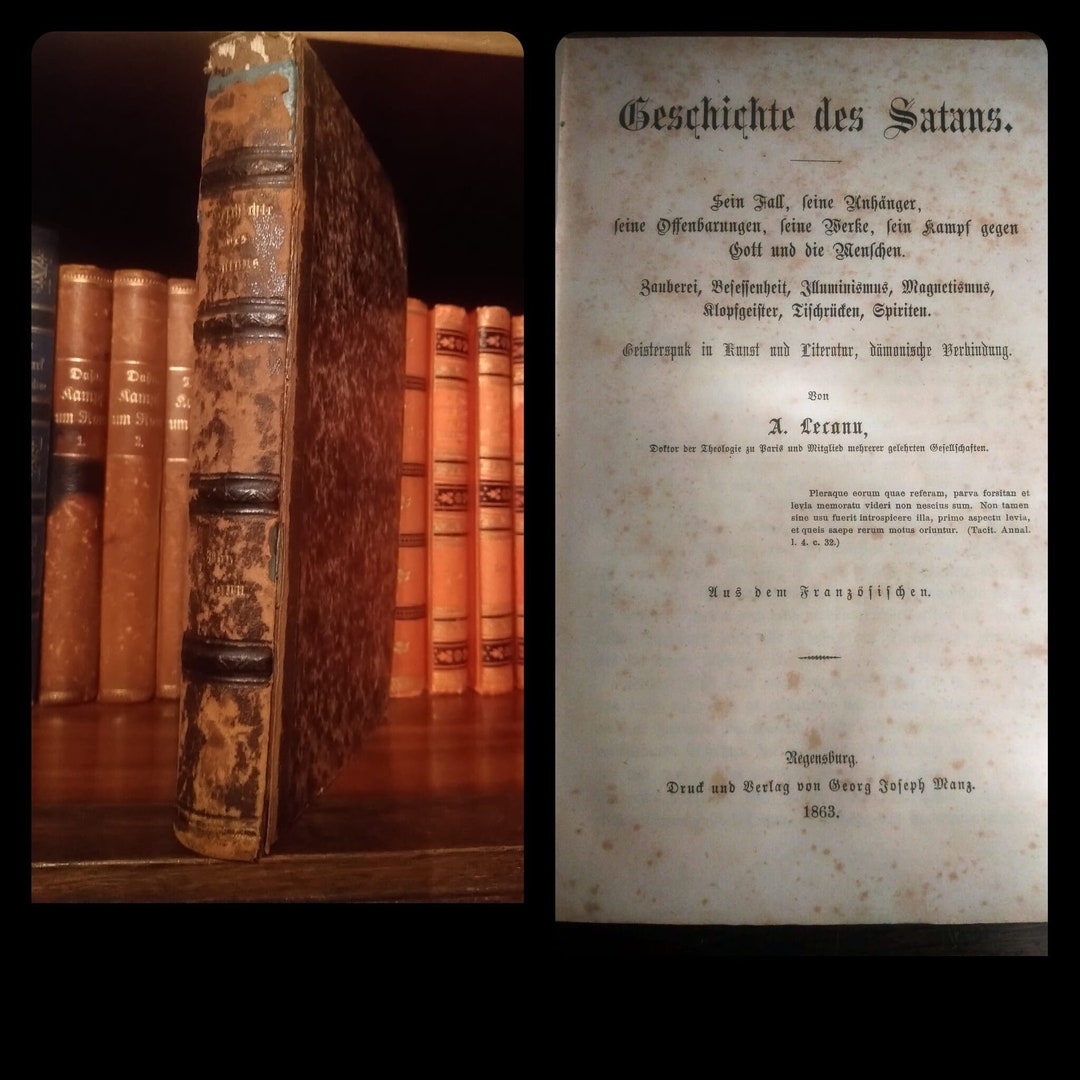 Occultism 1863 A. Lecanu History of Satan Very Rare First Edition - Etsy UK