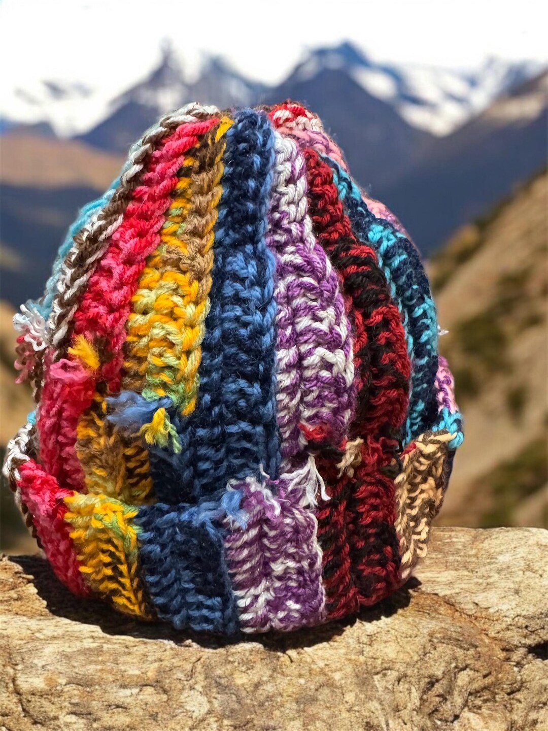 This Kiddie Beanie is the New Trend -scrap Yarn Beanie With Sparkling ...