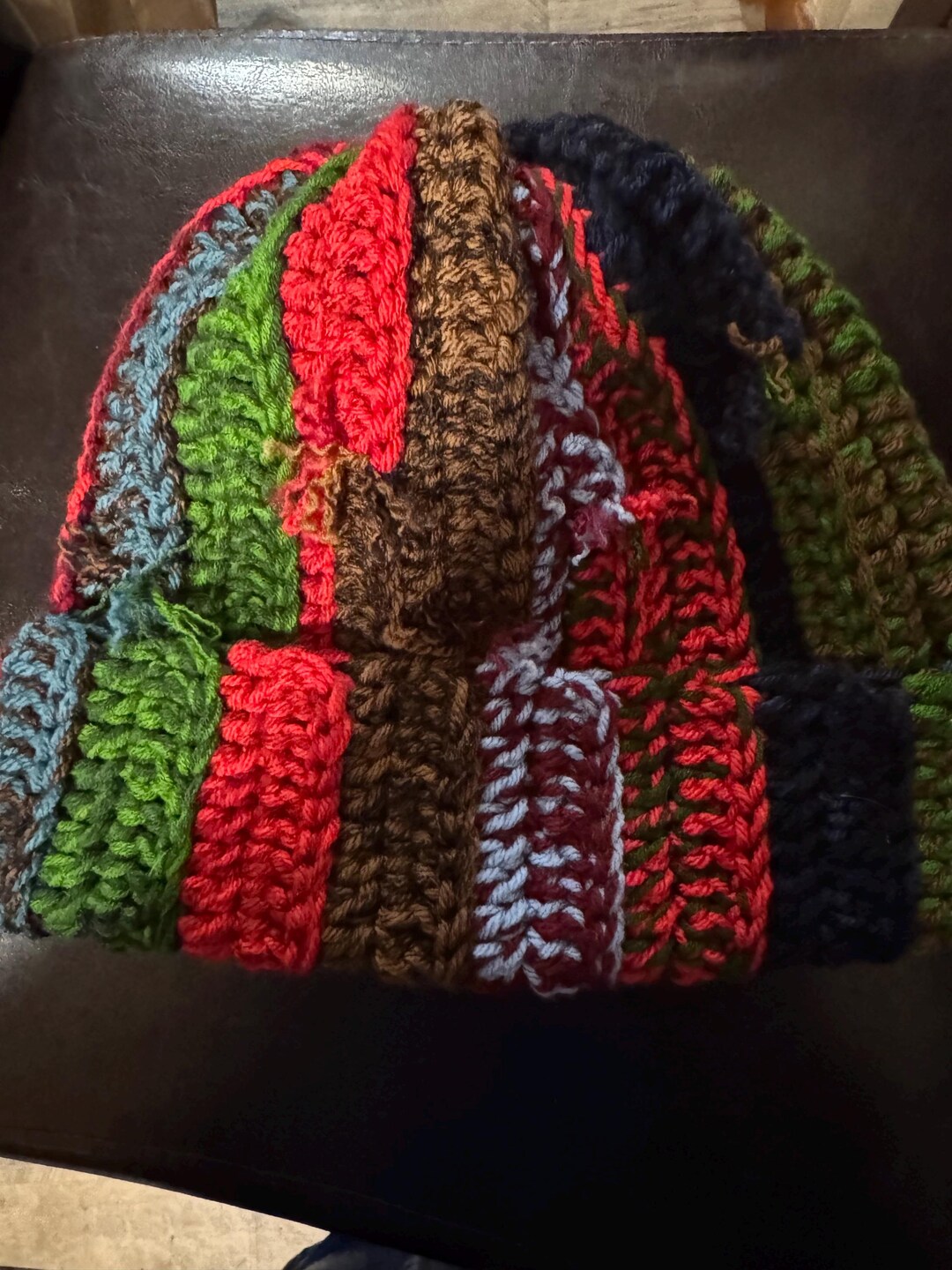 This Beanie is the New Trend scrap Yarn Beanie With Multiple Colors ...