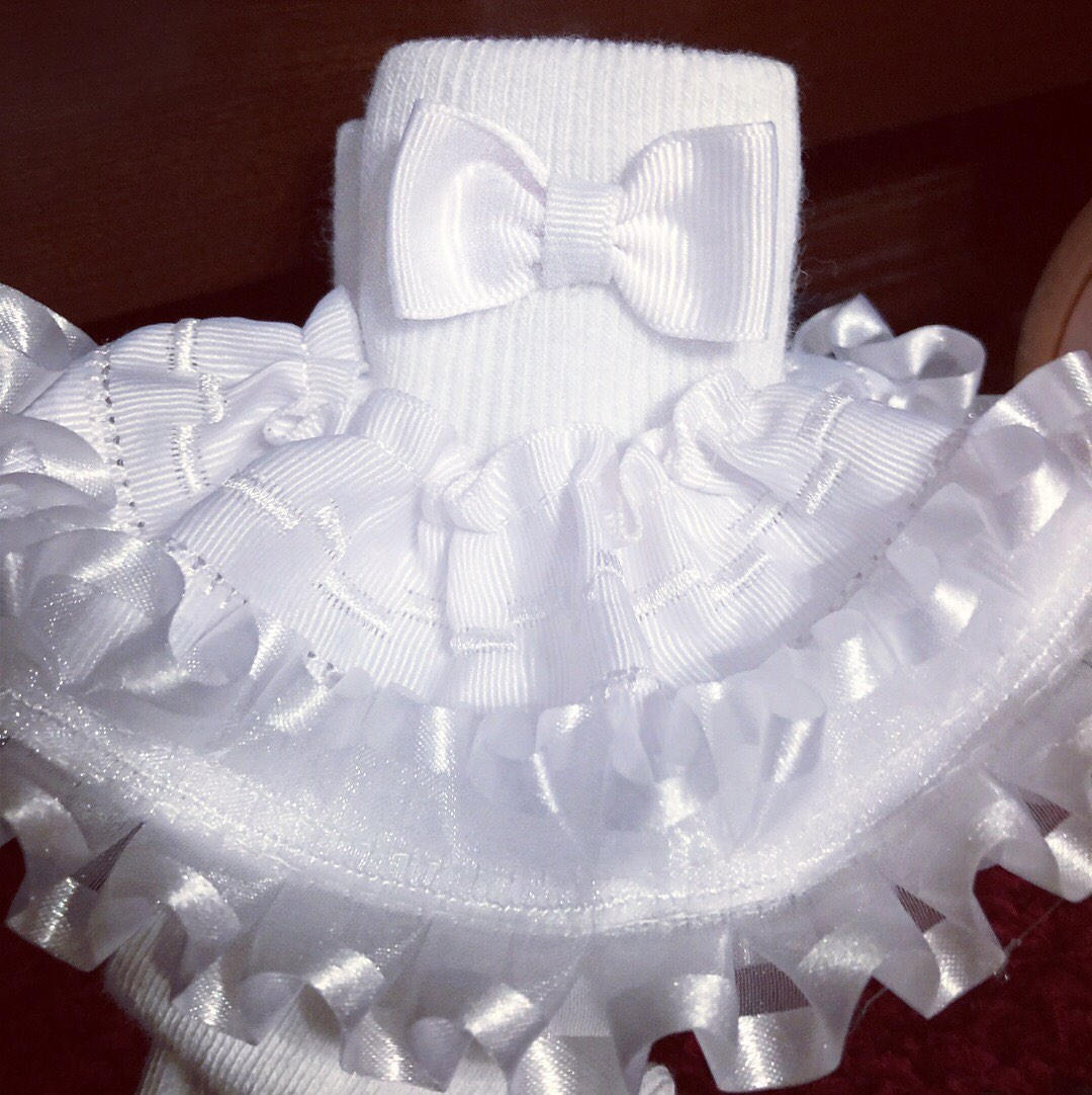 Double Ruffle Trimmed Boutique Socks "all SIZES AVAILABLE ""shipped ...