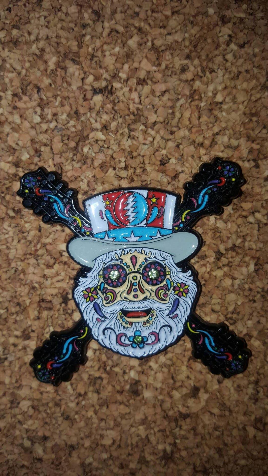 Dead Head Psychedelic Lsd Sugar Jerry Guitar Hat Pin Uv Reactive - Etsy