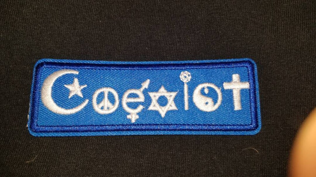 Blue Coexist Iron on Embroidery Patch - Etsy