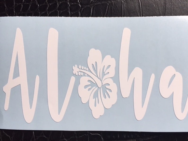 Aloha Hibiscus Car Decal – White Vinyl Sticker - Etsy