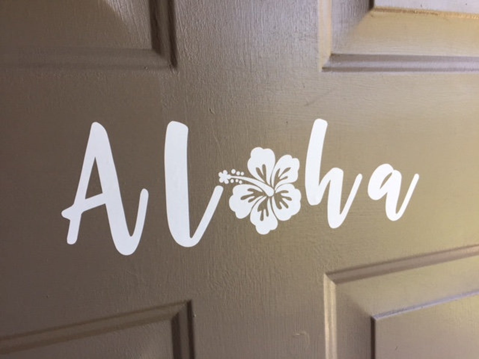 Aloha Door Decal Door Vinyl Sticker White Aloha Hawaiian - Etsy